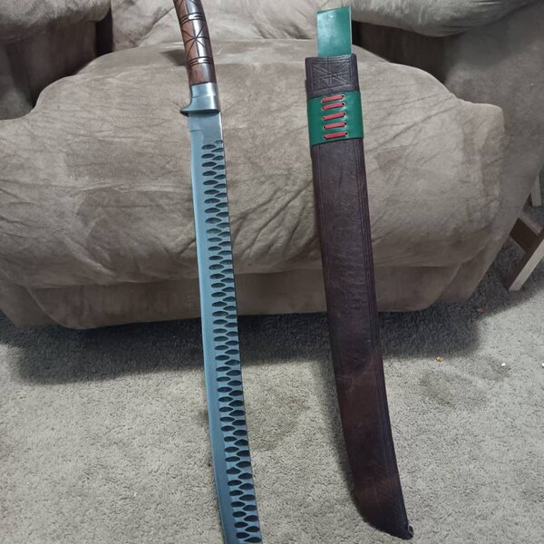 19" Kukri Knife, Hand-forged Nepal, Leather Pink Lace Sheath, Detailed ...