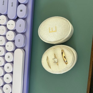 THREE SLOT Ring Box, Three Slot Velvet Ring Box, Three Slot Wedding ...