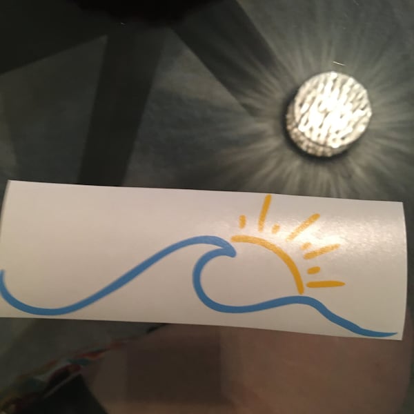 Sun and Waves Vinyl Decal | Sun Waves Decal Window Decal | Ocean Waves ...