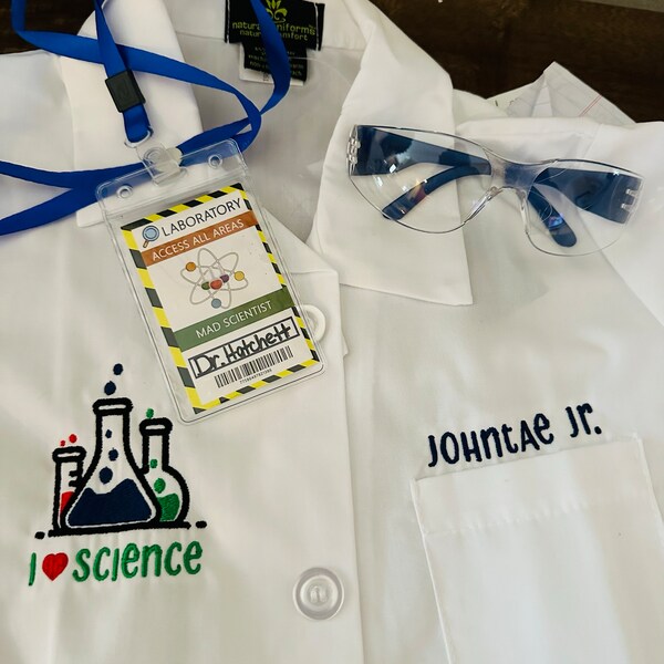 Kids' Custom Lab Coat, Embroidered Personalized Kids Lab Coat, Kids ...