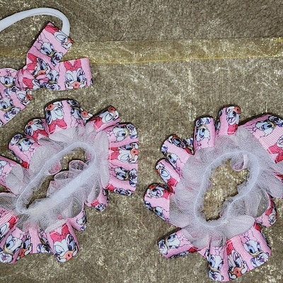 Tan Striped Ruffled Socks Ribbon Trimmed Socks Tan Striped Anklets ...