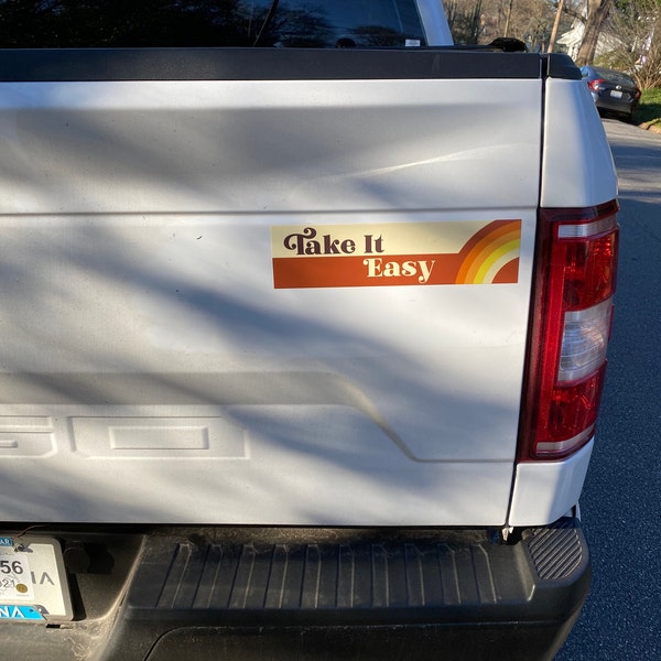 Take It Easy Bumper Sticker,bumper Sticker,70's Bumper Sticker, Retro ...