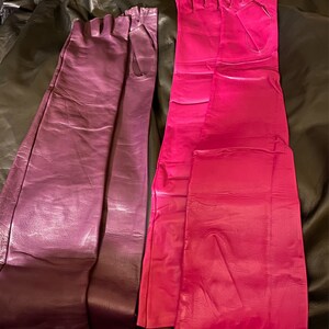 Fingerless Long Leather Gloves/ Super Soft Black Leather Gloves-black-red-women Gift-glamour ...