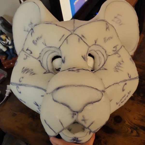Hollow Big Cat Feline Fursuit Head Base Pattern - Etsy