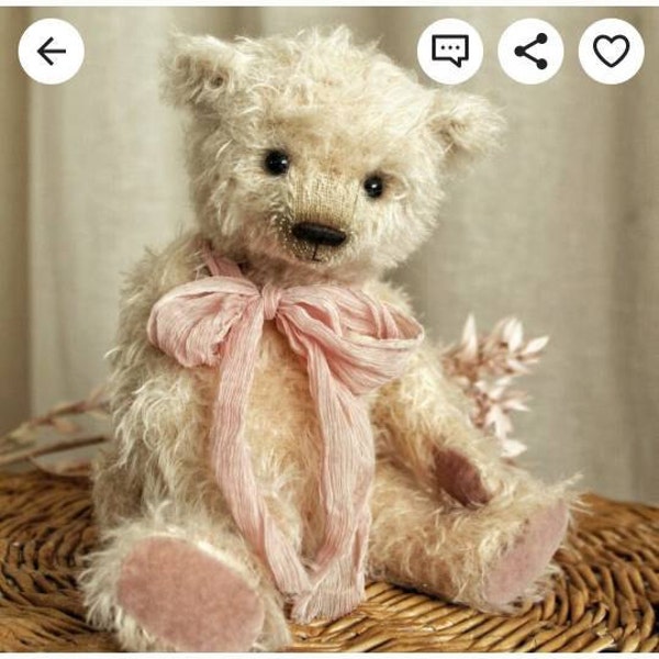 Artist Teddy Bear Collectible Teddy Bear Handmade Toy Stuffed Bear ...