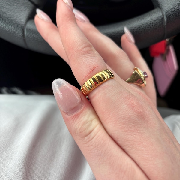 Thick Minimalist Ring Band by Caitlynminimalist • Gold Chunky Ring • A ...