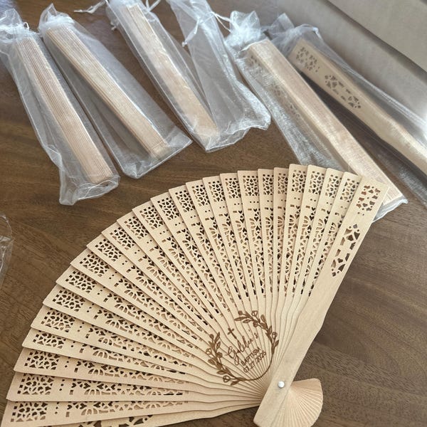 Bulk Sandalwood Graduation Fans With Tassel / Personalized Wooden Fan ...