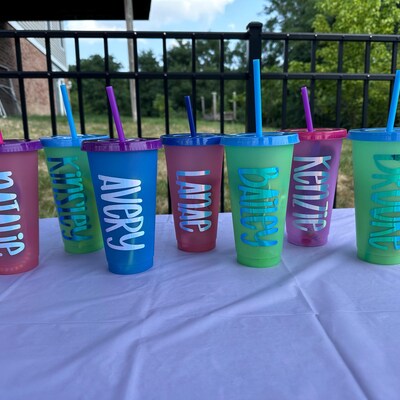 Marbled Cold Color Changing Cups, Tye Dye Party Favors - Etsy