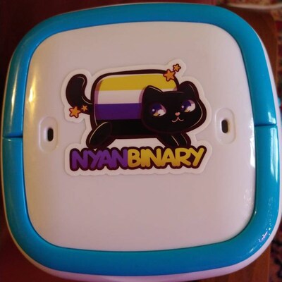 Nyanbinary Nyan Cat Nonbinary Pride Pun Decal 2 Waterproof Die-cut ...