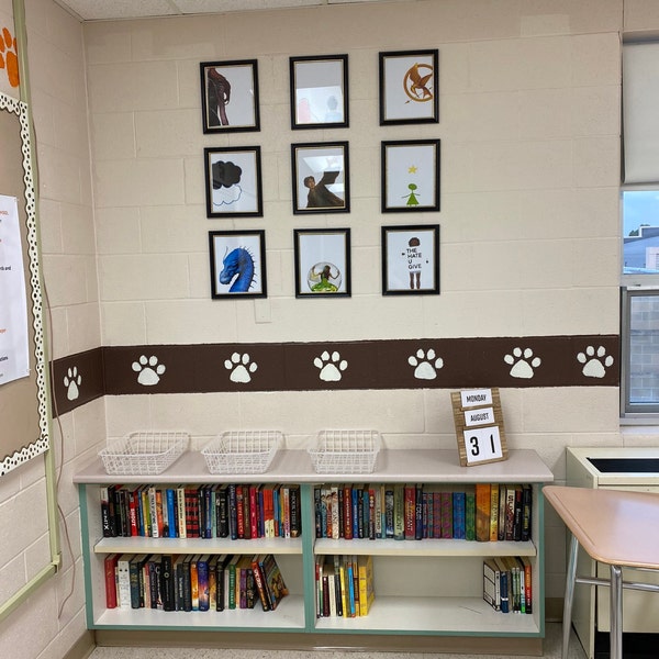 YA Lit Books Gallery Wall - Classroom Decor, Middle School, High School ...