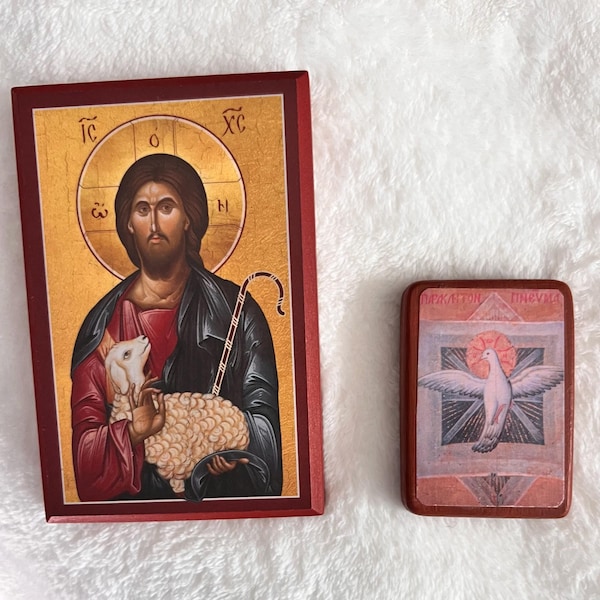 Handmade Mounted Icon | the Holy Spirit. A Depiction of the Holy Spirit ...