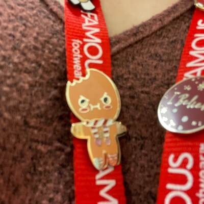 Angry Gingerbread Enamel Pin Hard Enamel Pin, Christmas Enamel Pin ...