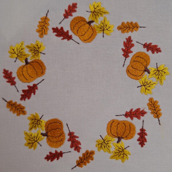 Fall Wreath Embroidery Design Autumn Machine Embroidery Designs 5 Sizes ...