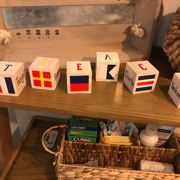 Nautical Flag Stickers Vinyl Peel and Stick 1.5 Square Initials - Etsy