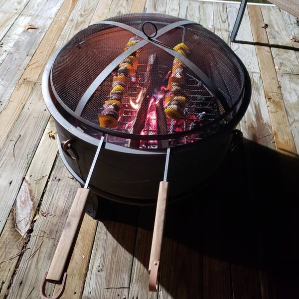 The Cowboy Spike - Vertical BBQ Skewer, Threaded Stainless Steel Plate ...