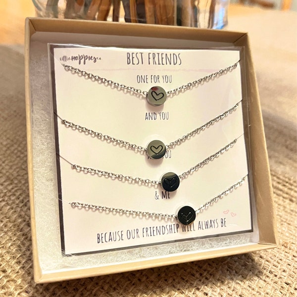 4 Friends Necklace Set- Set of 4 Necklaces, Gift Set, Friendship ...