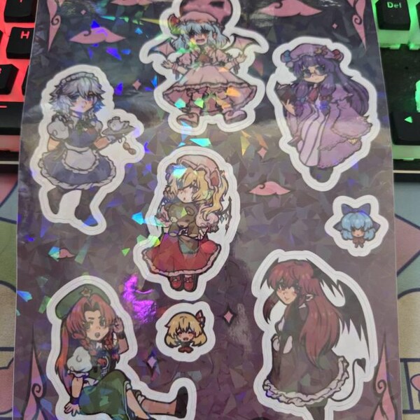 Touhou Project Eosd Holographic Kiss Cut Sticker Sheet - Etsy
