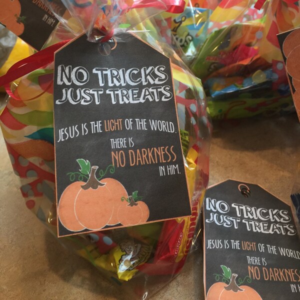 Fall Printable - No Tricks Just Treats - Treat Bag Topper - Etsy