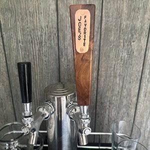 Personalized Beer Tap Handle of Walnut With a Handmade Copper - Etsy