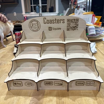 Retail Counter Display Stand Car Coasters or Anything 3 Inch Wide Laser CUT SVG Digital File ...