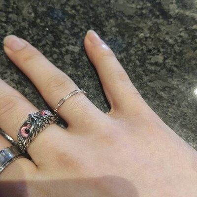 Dainty Paper Clip Chain Ring in Gold, Sterling Silver, Rose Gold ...