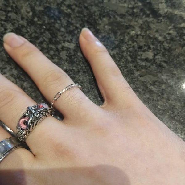 Dainty Paper Clip Chain Ring in Gold, Sterling Silver, Rose Gold ...