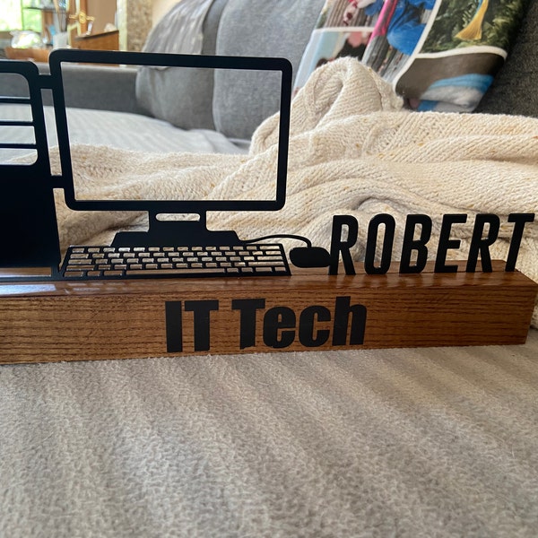 Custom Excavator Desk Name Plate Wedge, Personalized Nameplate Office ...