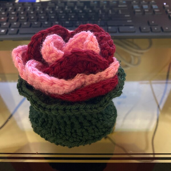 CROCHET PATTERN - Rose Flower Coaster Set Crochet Pattern Flower ...