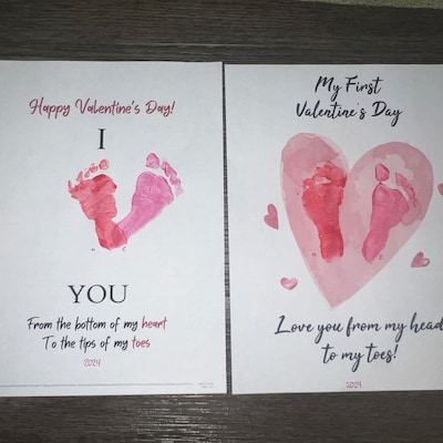 I Love You Poem Footprint Handprint Art Craft, Valentine's Day Craft ...