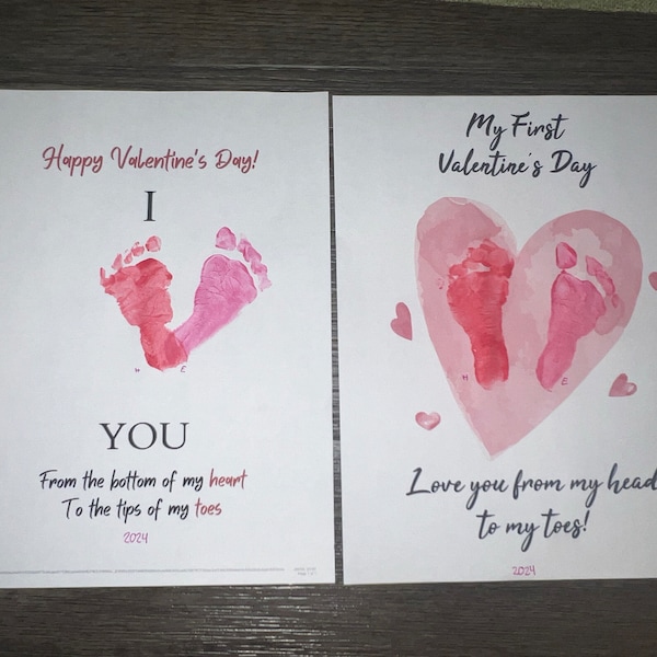 I Love You Poem Footprint Handprint Art Craft, Valentine's Day Craft ...