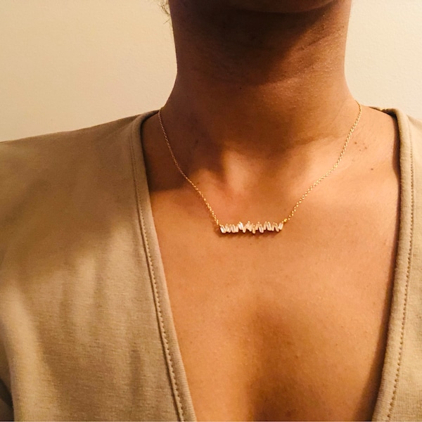 Scatter Baguette Diamond Necklace by Caitlyn Minimalist • Minimalist ...