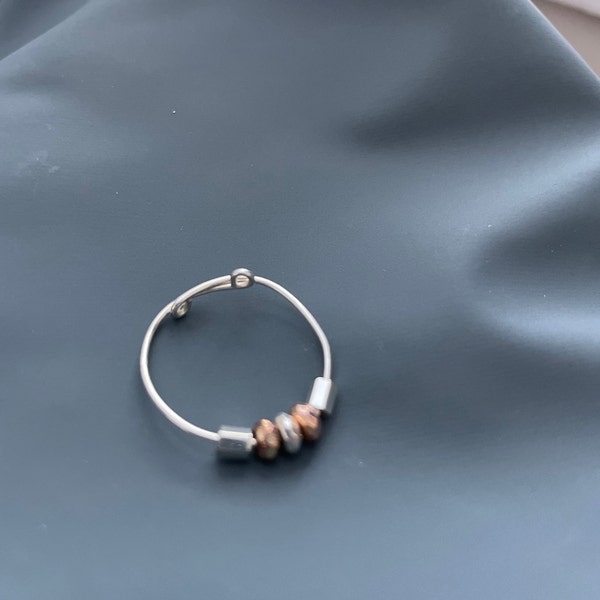 Stress Ring Anxiety Fidget Ring With Beads. Anti Stress Ring. Thumb Ring Spinner STIM Ring ...