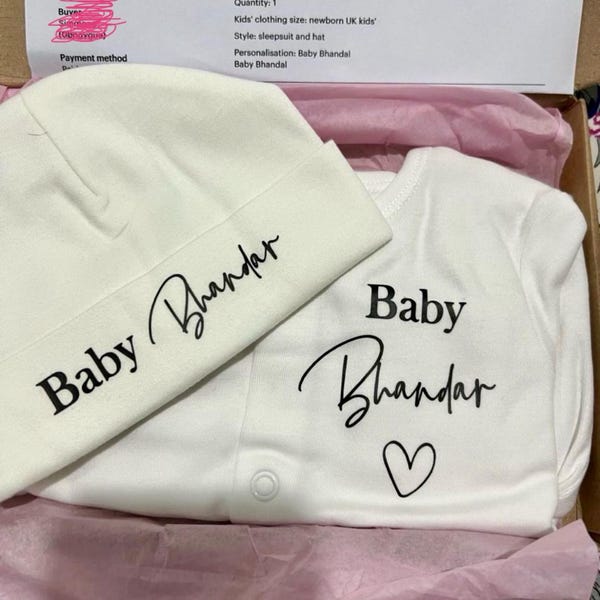 Personalised Baby Grow Surname Sleepsuits, New Baby Gift for New ...