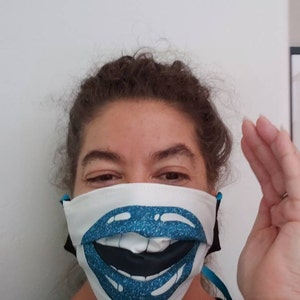 Funny Face Mask, Cotton Mask With Filter Pocket and Nose Wire, Smile ...