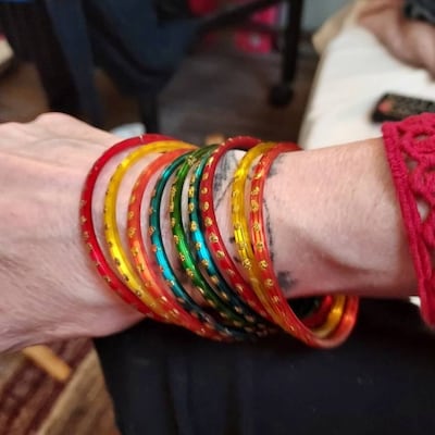 Gold Dot Indian Glass Bangles / Half Dozen Bangles / Baby Shower ...