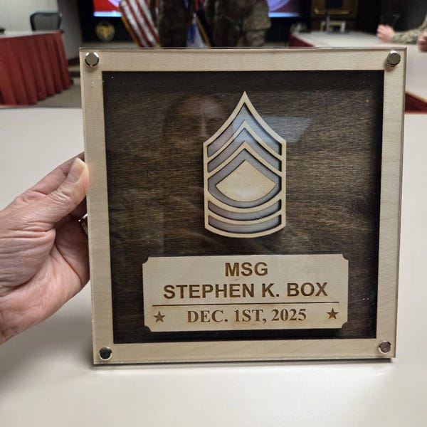 US Army Promotion Gift Plaque, Military Promotion Gift for Officer or ...