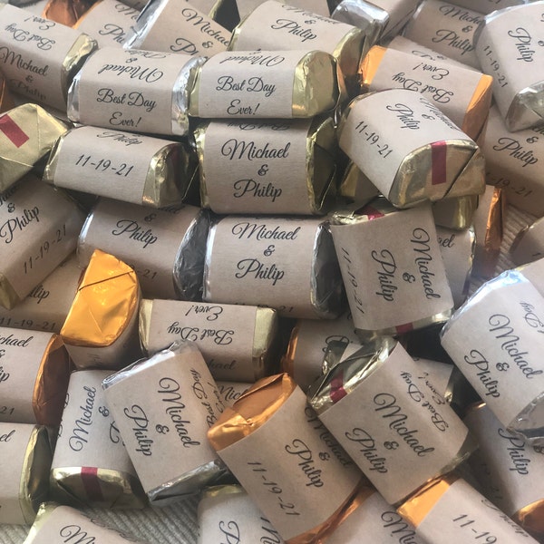 120 Rustic Themed Personalized Candy Labels/wrappers/stickers for ...