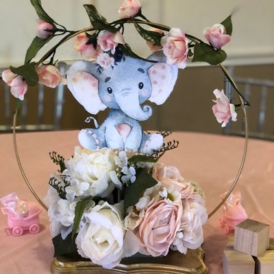 Elephant Cutout, Centerpieces, Pink and Blue Elephants, Girl or Boy ...
