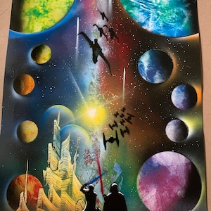 Sun & Moon Spray Paint Art | Etsy