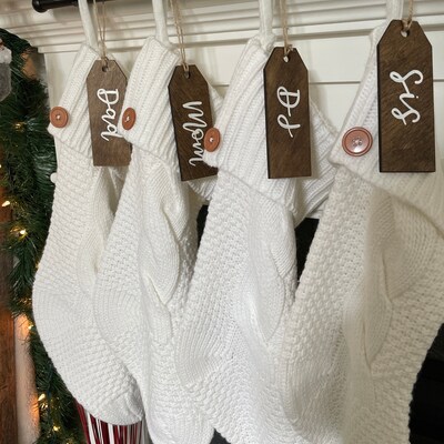 Custom Stocking Tags, Hand Lettered Wood Stocking Tags - Etsy