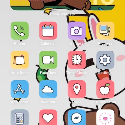 75 Bold Cartoon Style Ios 14 Icons Cute App Covers for Your iPhone Home ...
