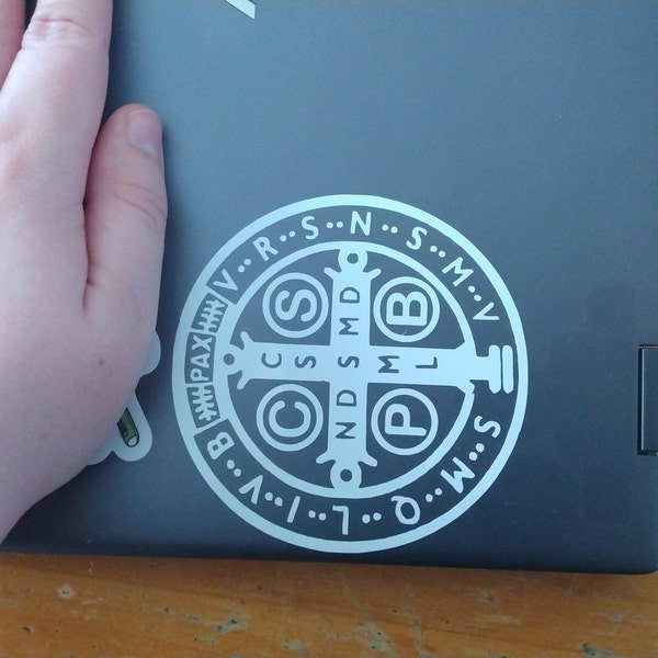 Saint Benedict Decal - Saint Benedict - Car Decal - Religious Decal ...