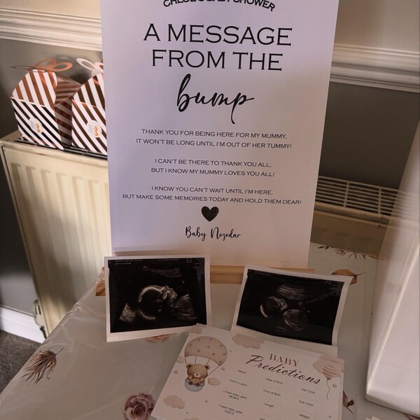 Message From the Bump Sign - Various Sizes Baby Shower | Gender Reveal ...