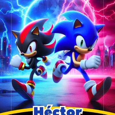 Ultimate Speed Sonic Shadow Birthday Invitation Sonic the Hedgehog ...