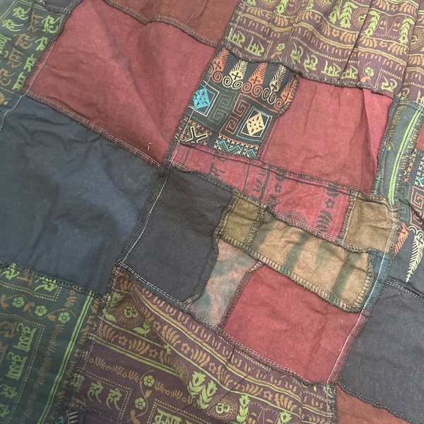 Fall Hippie Boho Men’s Women’s Patchwork Cotton Kimono, Grunge Style ...