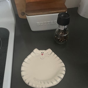Ceramic Tiger Cat Dishes Can Be a Tea Bag Holder, Spoon Rest or Soap ...
