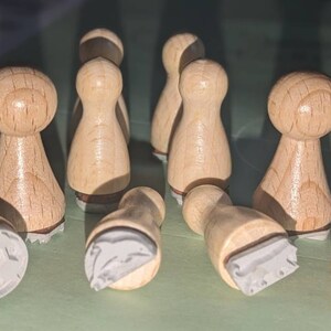 Mini Rubber Stamp HANDMADE Round Ø 15 Mm / 0.59 Inch - Etsy