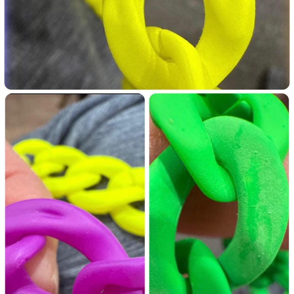 Small Plastic Link Chain,acrylic Curb Chain Links,lime GREEN Oval ...