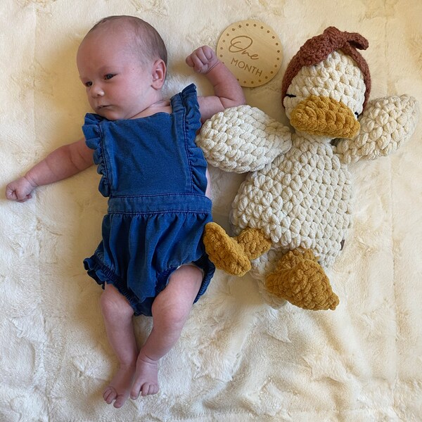 Duck Plushie | Stuffed Animal | Cozy Plushie | Della Duck | Crochet ...