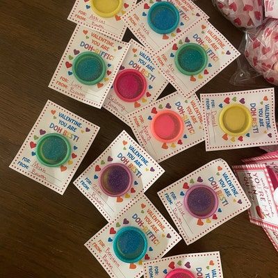 Playdoh Valentines, Printable Valentine Cards, Non-candy Valentine ...